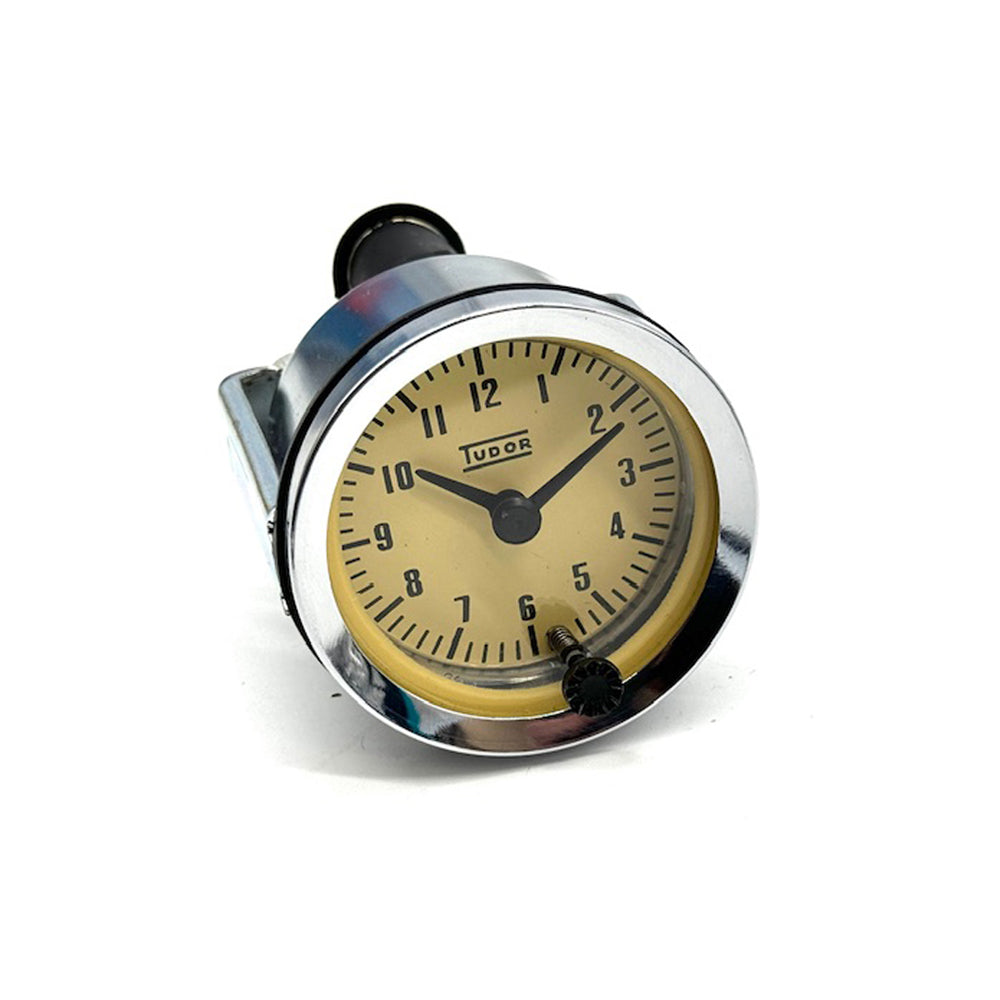 Tudor 12v Classic Car Time Clock Gauge Magnolia Face Chrome Bezel 52mm ...