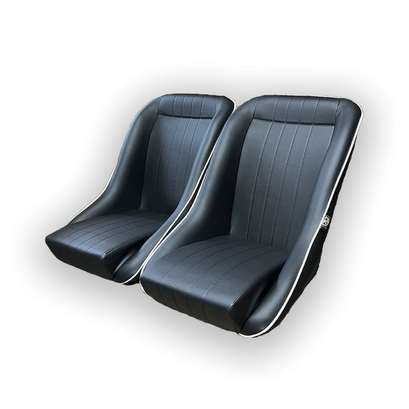 Pair BB1 Classic Clubman Low Back Bucket Seats + Runners – BB Classics