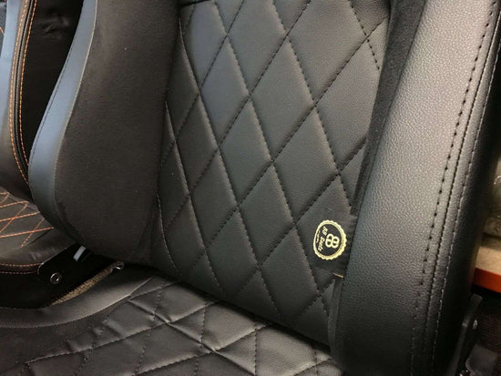 Pair BB6 Diamond Stitch / Alcantara Bucket Sports Seats + Runners – BB ...